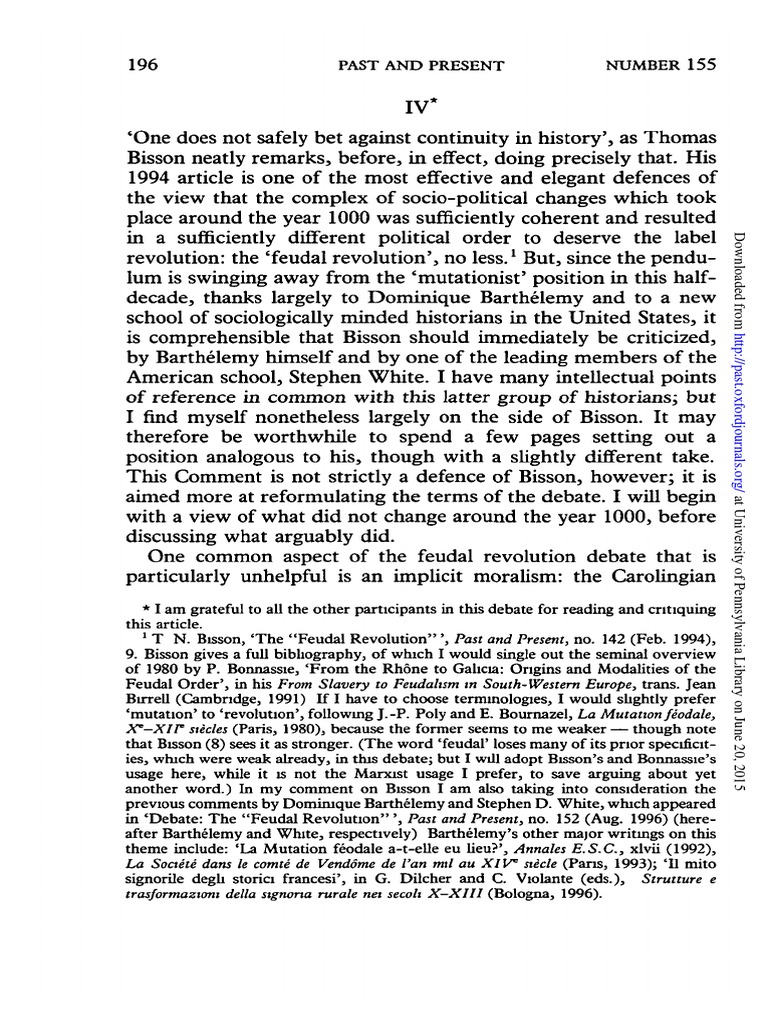 05 - Chris Wickham - The Feudal Revolution. Debate IV (Past and Present ...