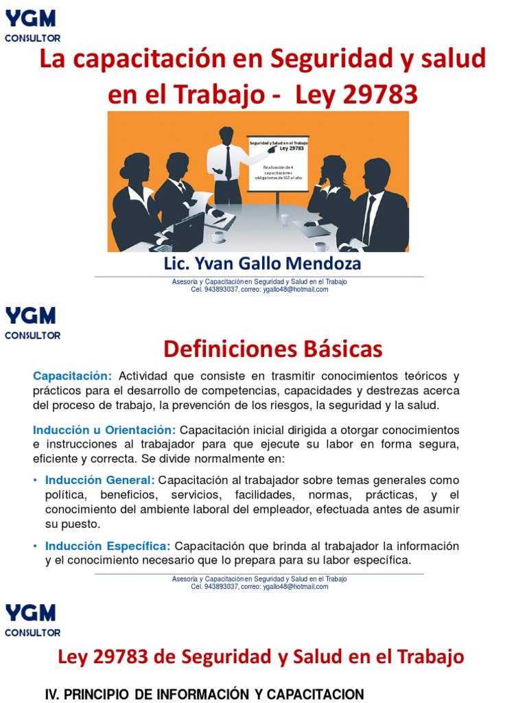 Para Charla De Sst Y Capacitación En Sst Ley 297983 Pdf Derecho