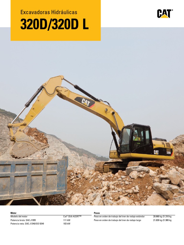 Tabla de Carga Cat 320DL | Descargar gratis PDF | Herramientas | Bienes ...
