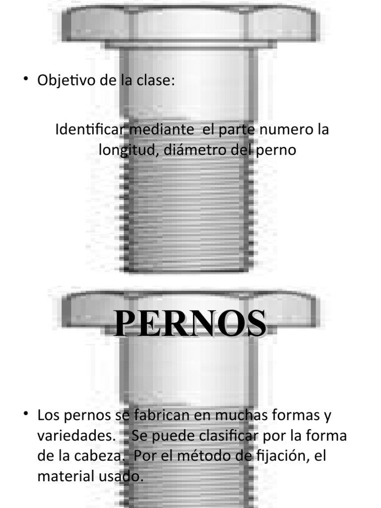 PERNOS Dimenciones | PDF | Tornillo | Materiales de construcción