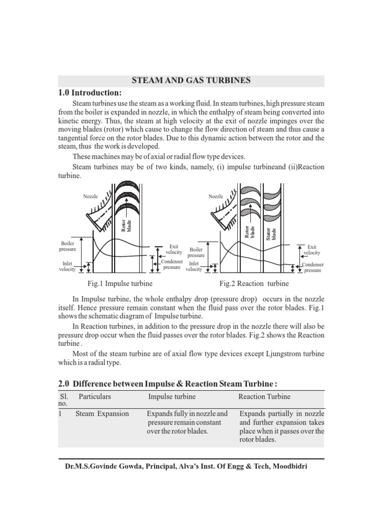 Unit-7 - Steam and Gas Turbine | PDF | Turbine | Machines