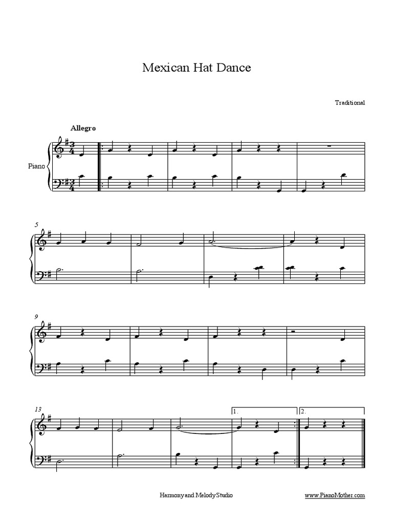 Mexican Hat Dance Piano Solo | PDF