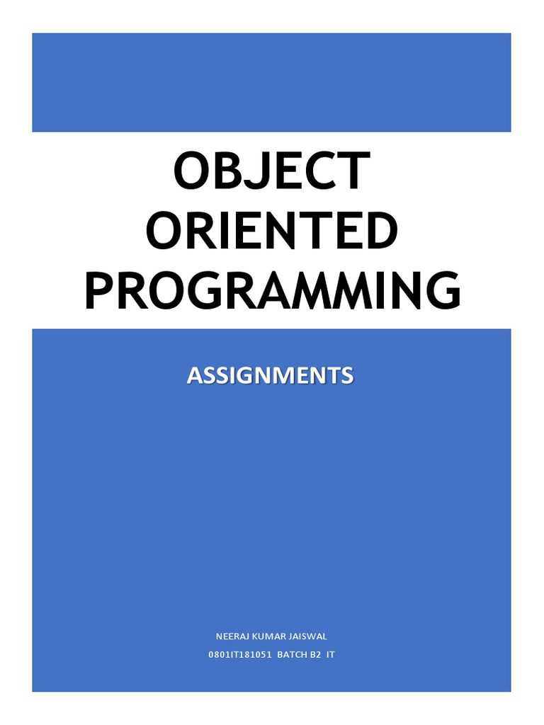 Object Oriented Programming Assignments Pdf Matrix Mathematics 7571