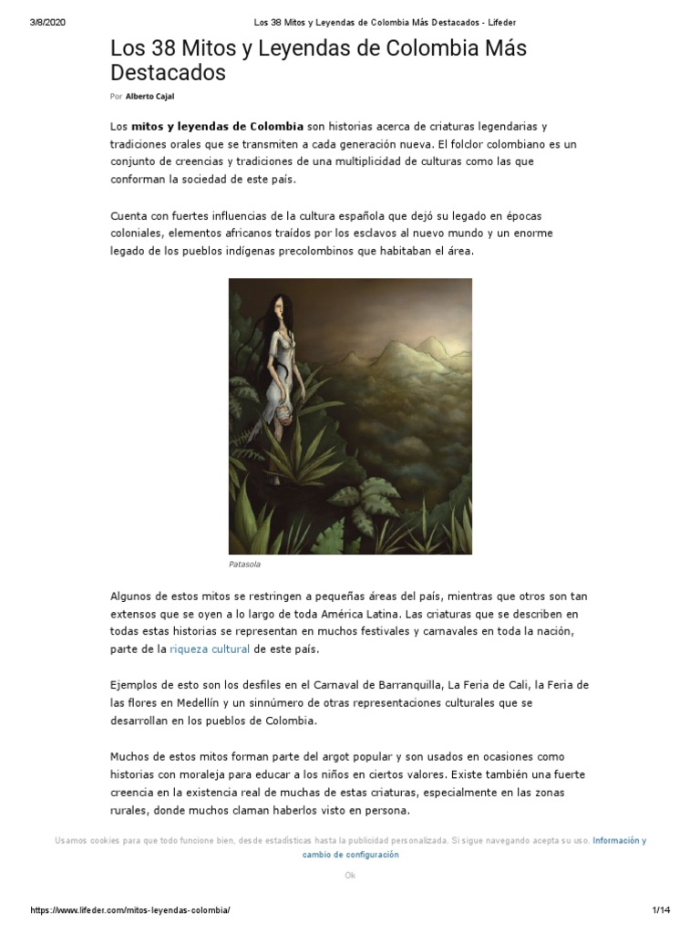 Los 38 Mitos y Leyendas de Colombia Más Destacados - Lifeder | PDF ...