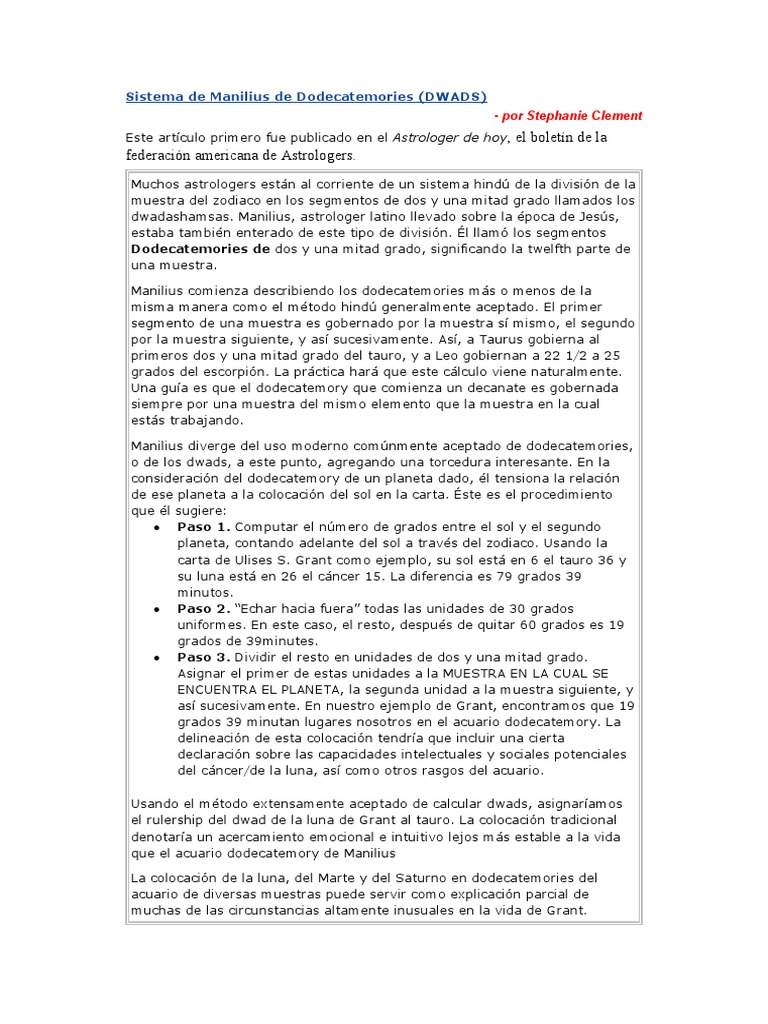 Sistema de Manilius de Dodecatemories | PDF | Science | Astronomía