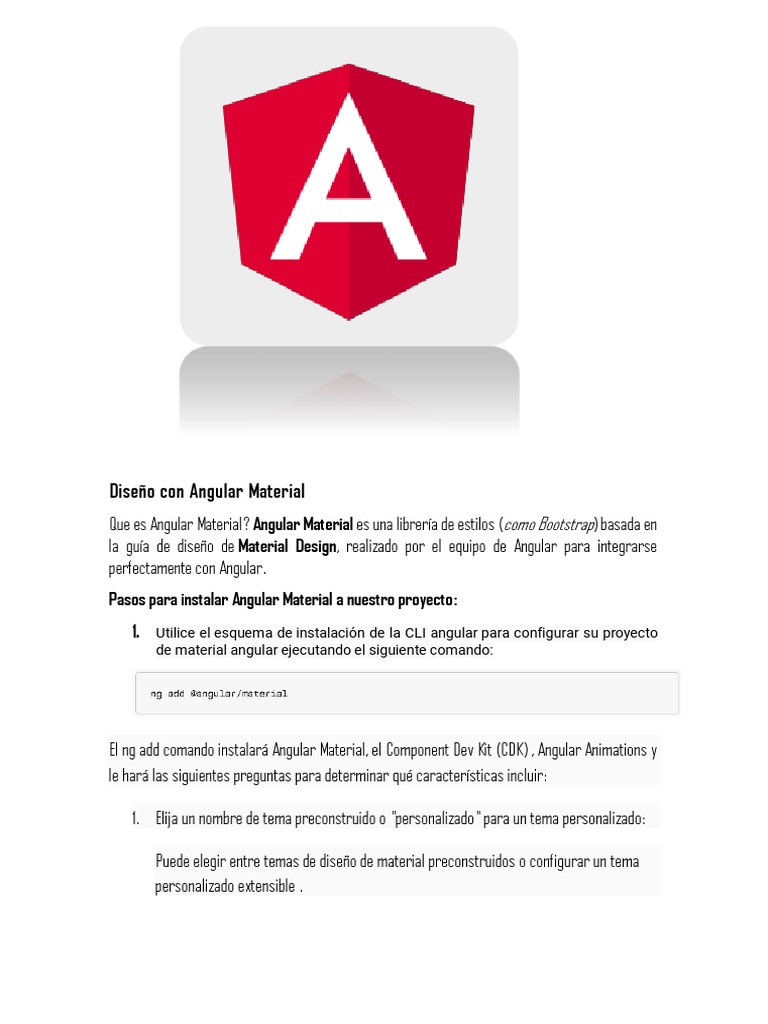 Introduccion A Angular Material | PDF | Hojas de estilo en cascada | Ingeniería de software