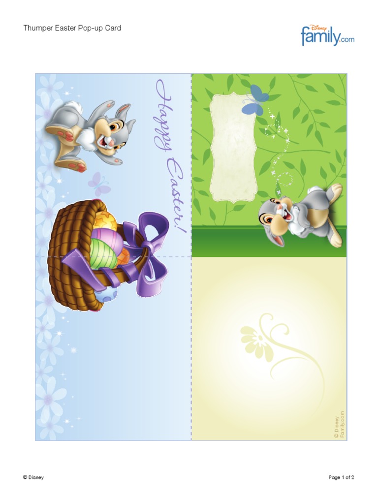 Thumper Easter Pop-Up Card: © Disney | PDF