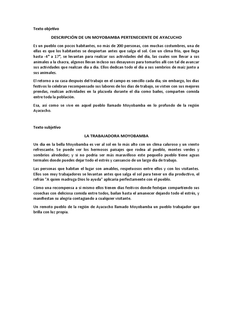 Texto Objetivo y Subjetivo | PDF