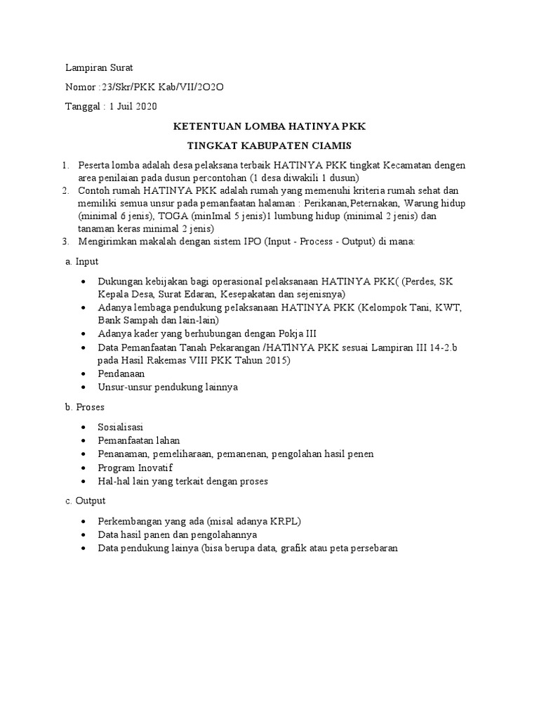 Lomba Hatinya PKK | PDF