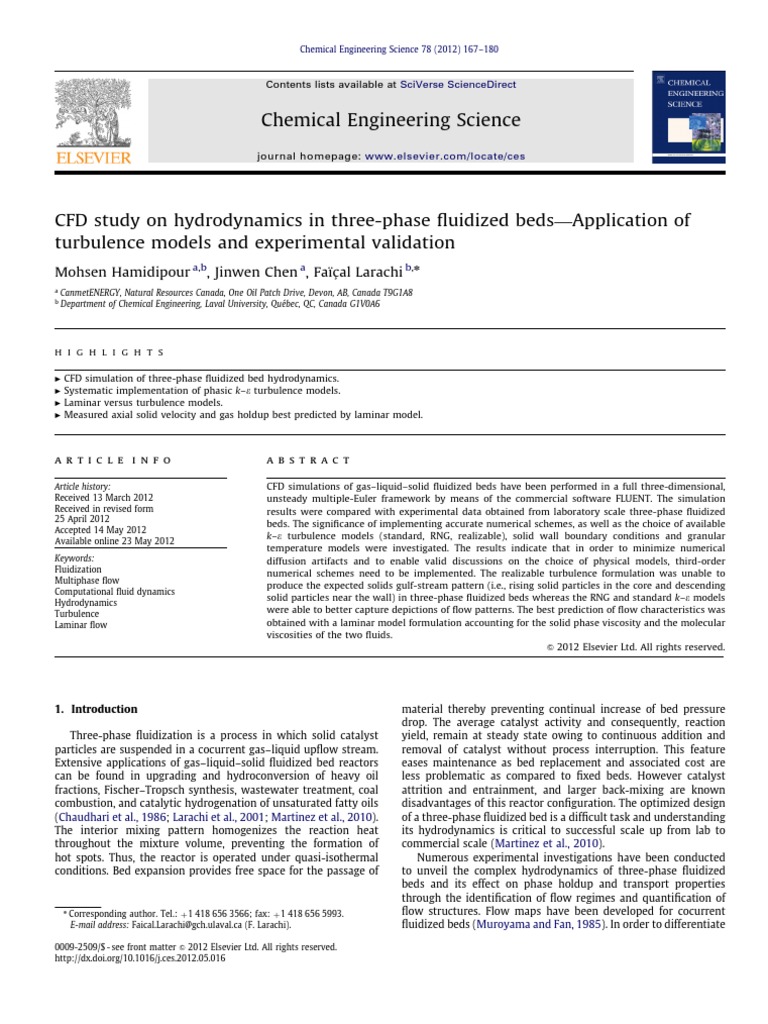 Chemical Engineering Science: Mohsen Hamidipour, Jinwen Chen, Faı C ...