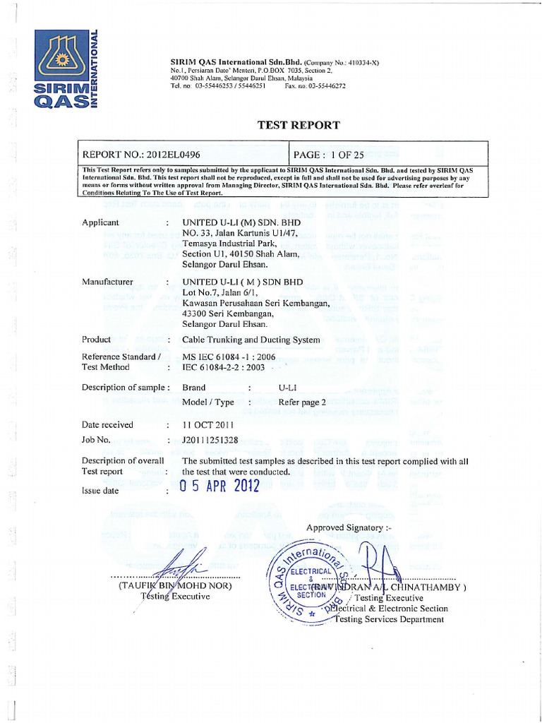 MS IEC 61084-1 - Underfloor & Flushfloor Trunking With Accessories DD ...