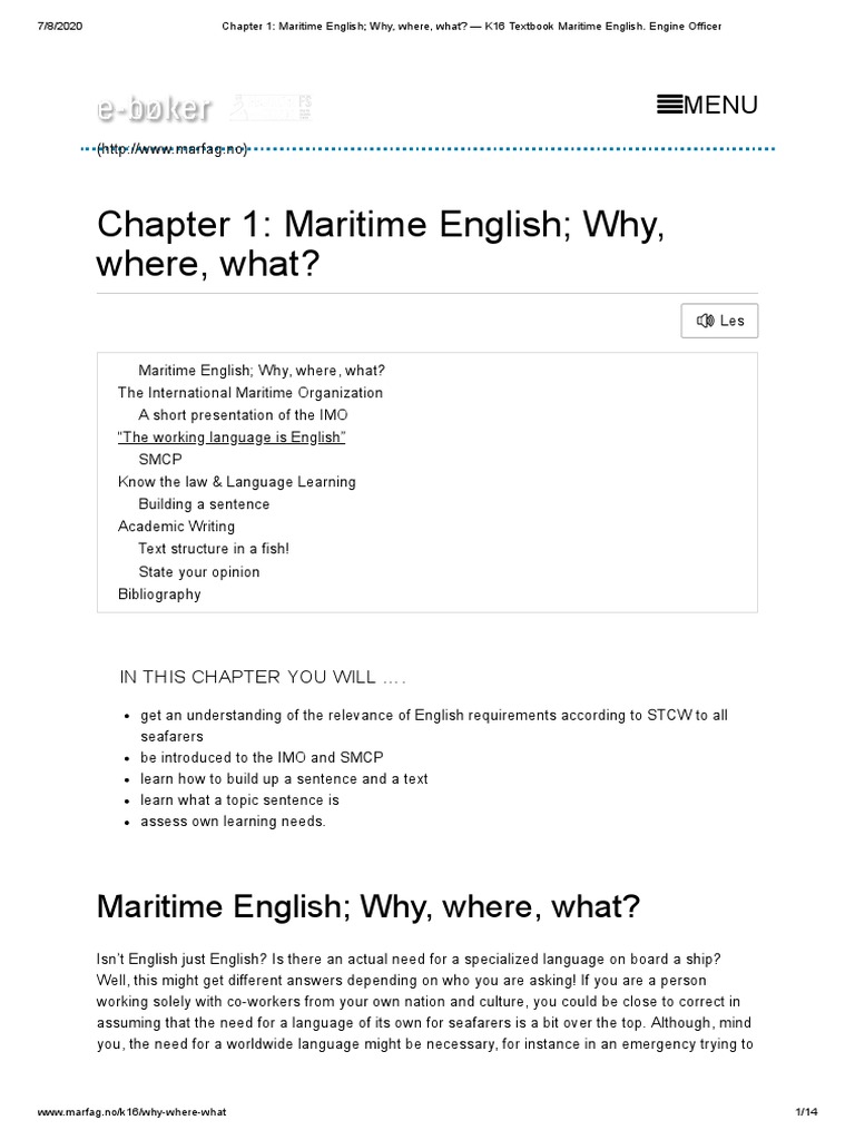 Maritime English & IMO Overview | PDF | Part Of Speech | English Language