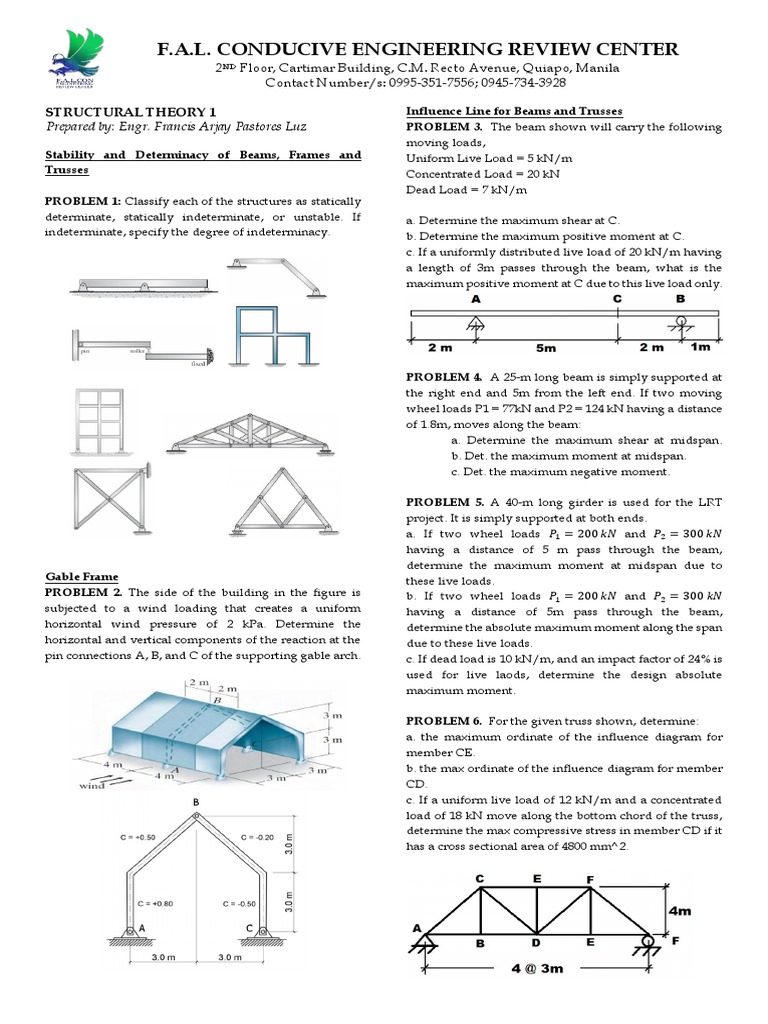Theory of Structures Problems | PDF | Truss | Beam (Structure)