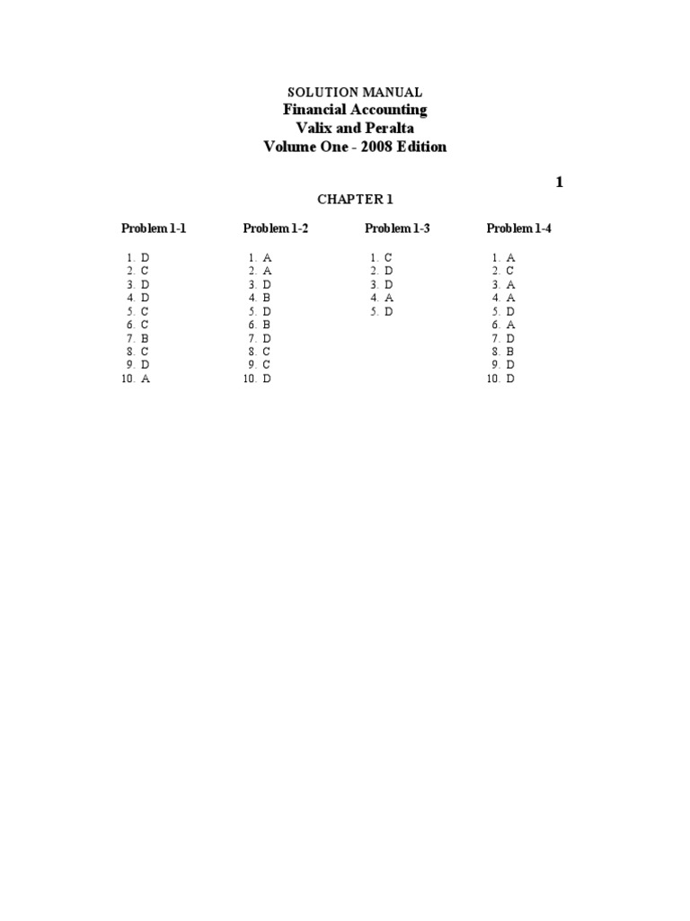 Valix & Peralta Financial Accounting Solutions | PDF