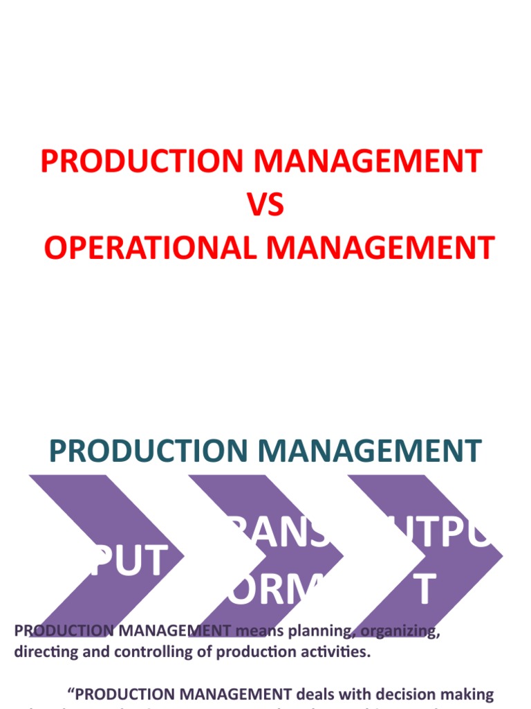 Production Management VS Operational Management | PDF | Business | Art