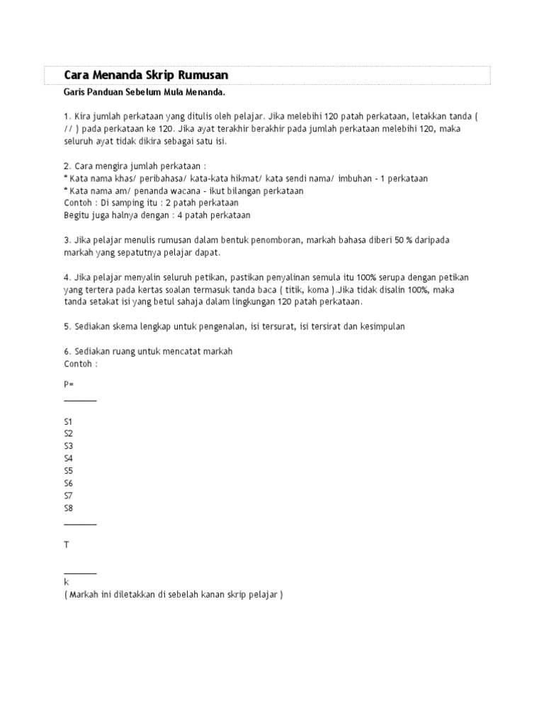 Cara Menanda Skrip Rumusan | PDF