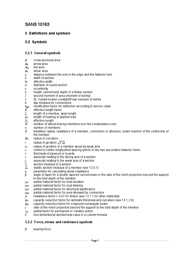 Extract SANS 10163 PDF | PDF | Beam (Structure) | Strength Of Materials