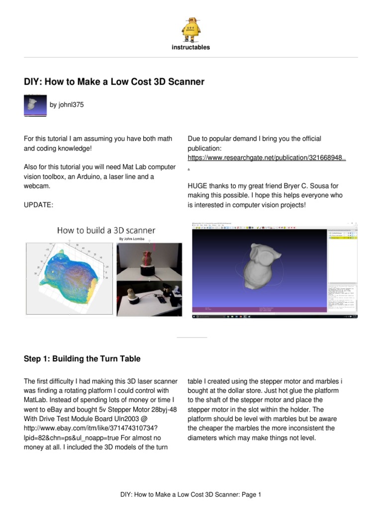 DIY: How To Make A Low Cost 3D Scanner: Step 1: Building The Turn Table ...