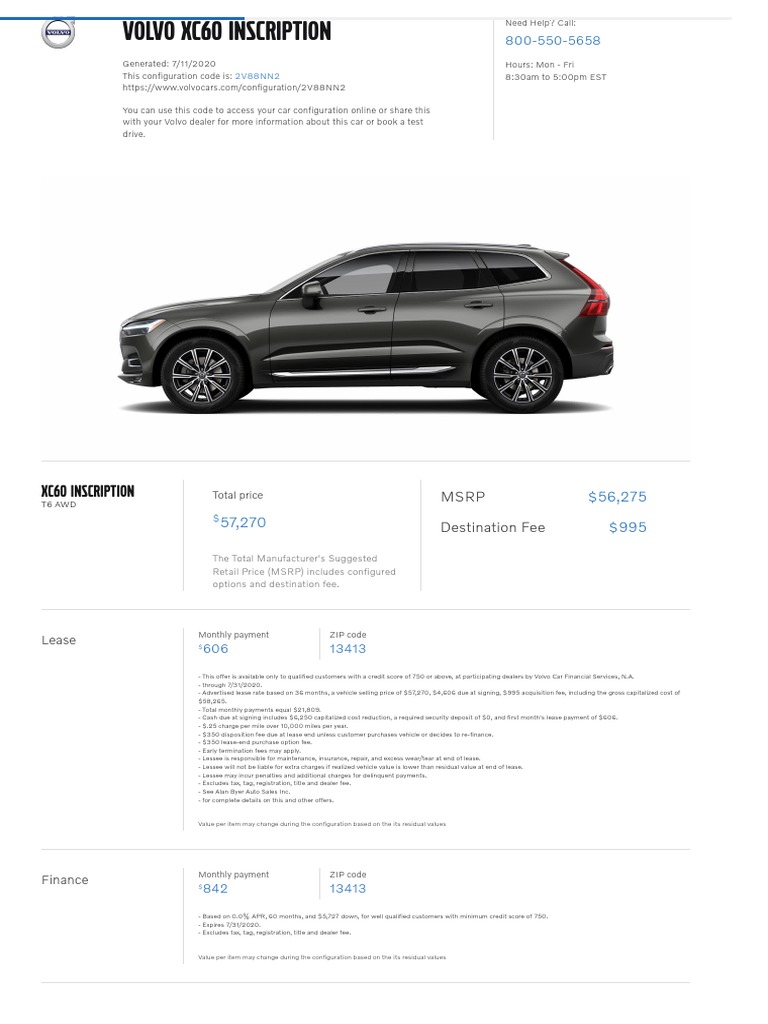 Volvo Build 1 | PDF | List Price | Lease