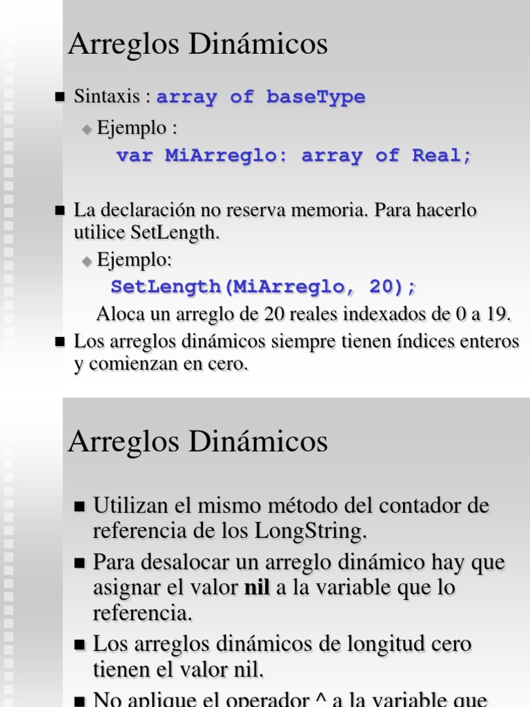 16 Arreglos Dinamicos | PDF | Estructura de datos de matriz | Recuperación de información