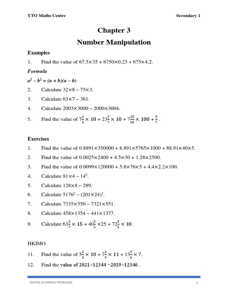 Chapter 3 Number Manipulation PDF | PDF