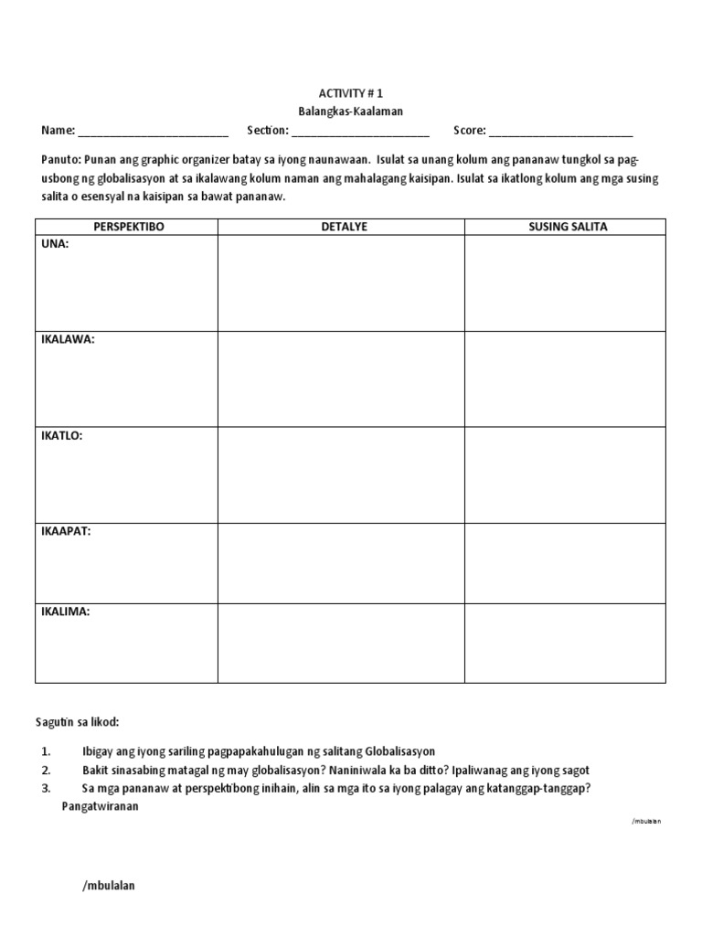 Activities - 2nd Grading | PDF