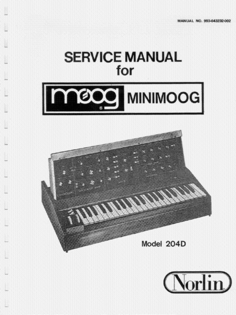 Moog Minimoog Service Manual PDF | PDF