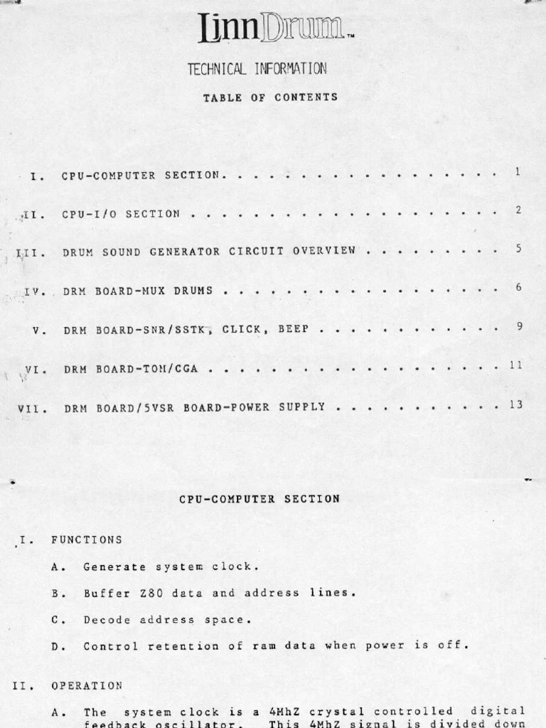 Linn Drum Service Manual PDF | PDF