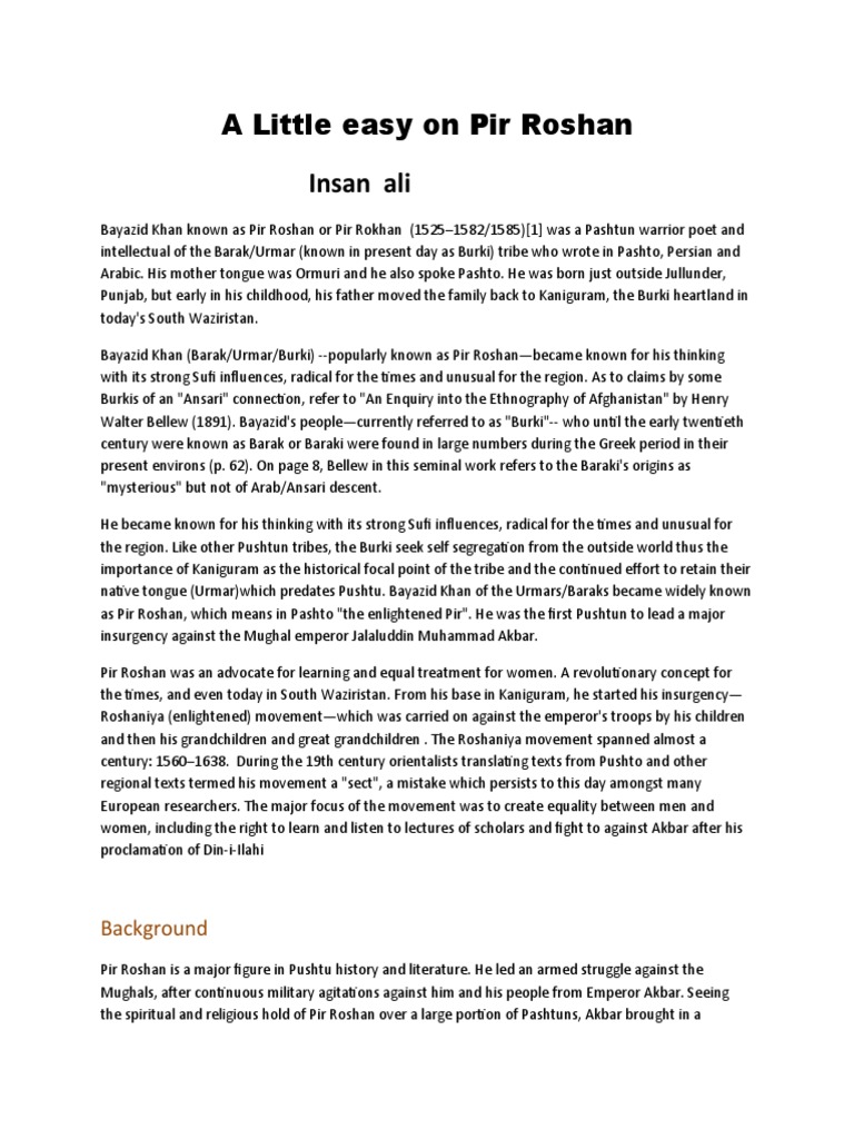 Insan Ali: A Little Easy On Pir Roshan | PDF | History | Religion ...