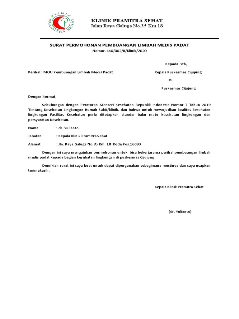 Mou Limbah Medis Padat Pdf