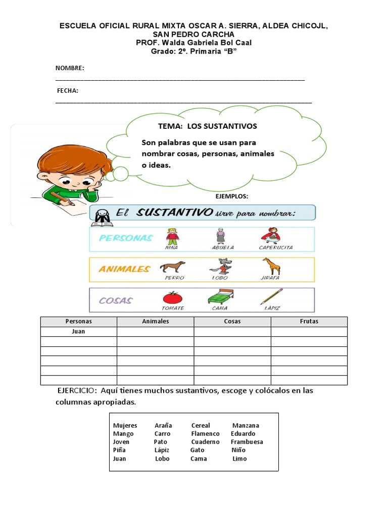 Hojas de Trabajo L2 | PDF | Sustantivo | Adjetivo