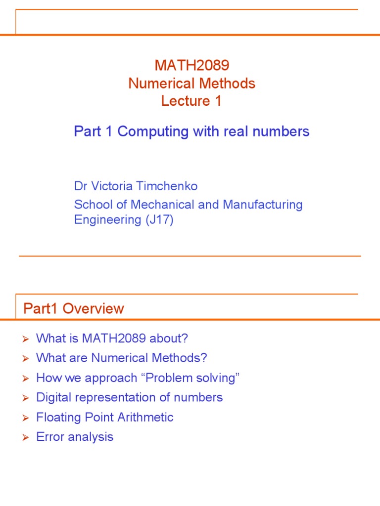 Numerical Methods Lecture 1 Pdf Pdf Numerical Analysis Equations