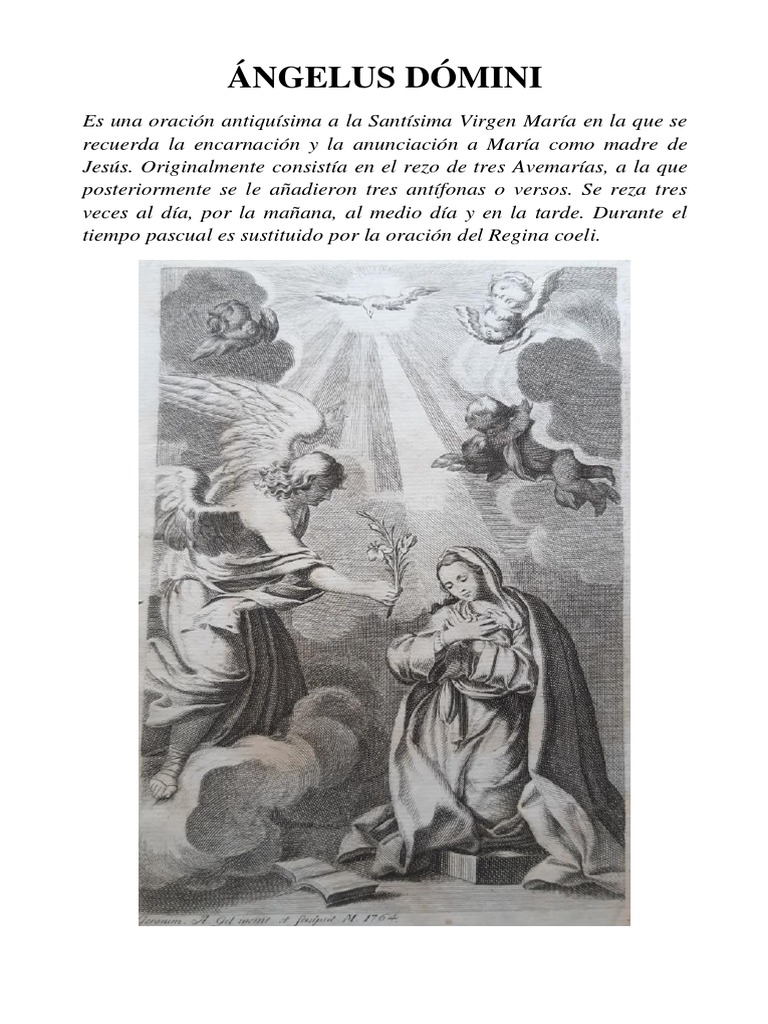 Angelus PDF | PDF | Himnos cristianos en latín | María, madre de Jesús