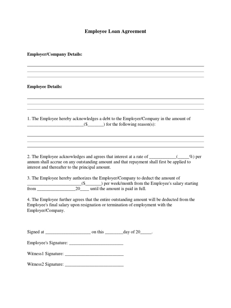 Employee Loan Agreement | PDF