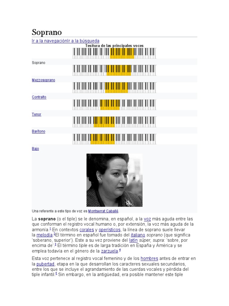 Soprano | PDF | Elementos de la música | Canto