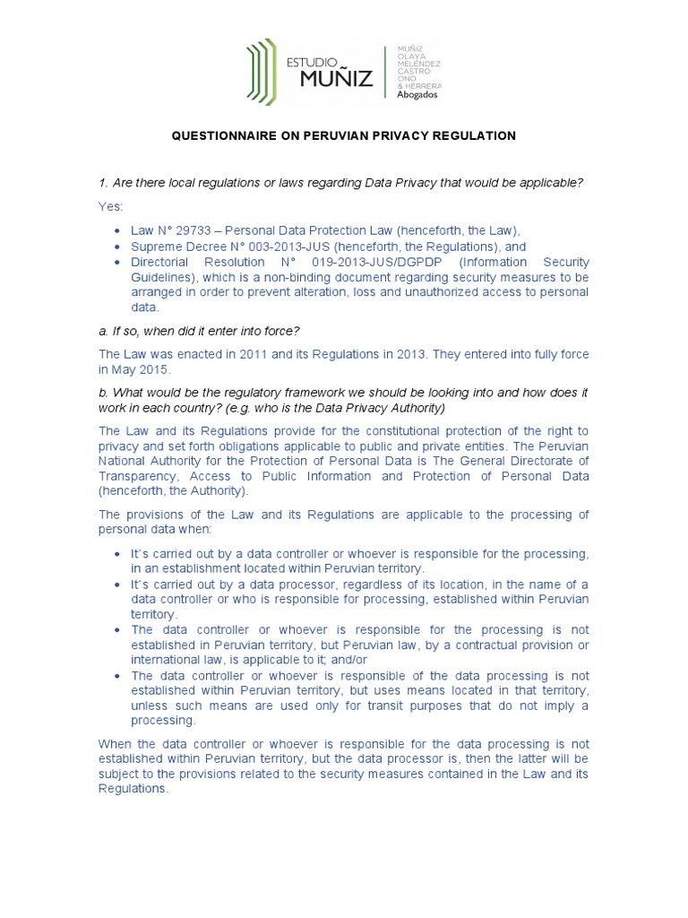 Privacy Questionnaire | PDF | Consent | Privacy