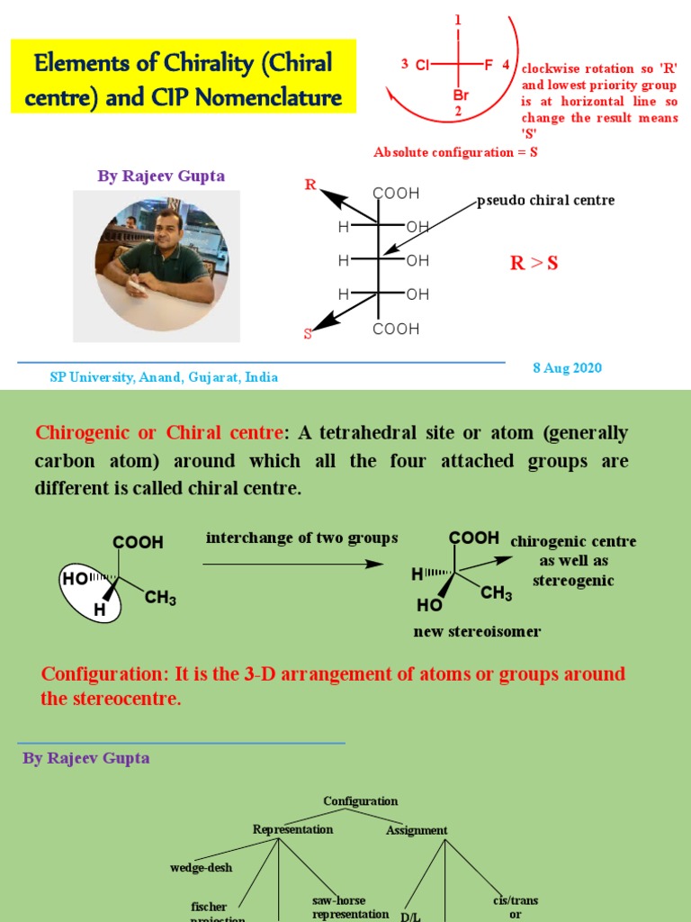 Chirality & CIP Nomenclature Guide | PDF | Chirality (Chemistry ...