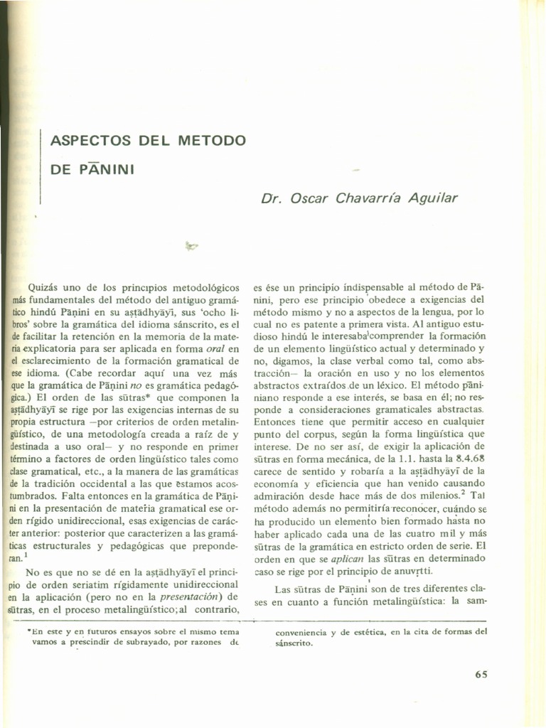 Método de Pánini: Análisis y Aplicación | PDF | Gramática | Lingüística