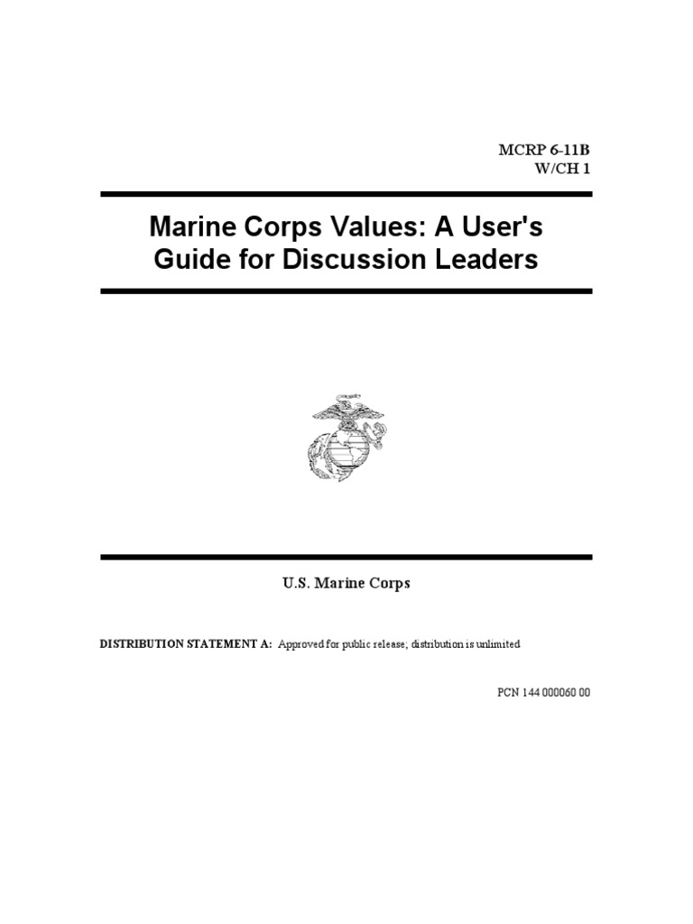 Marine Corps Values A User S Guide For Discussion Leaders Pdf