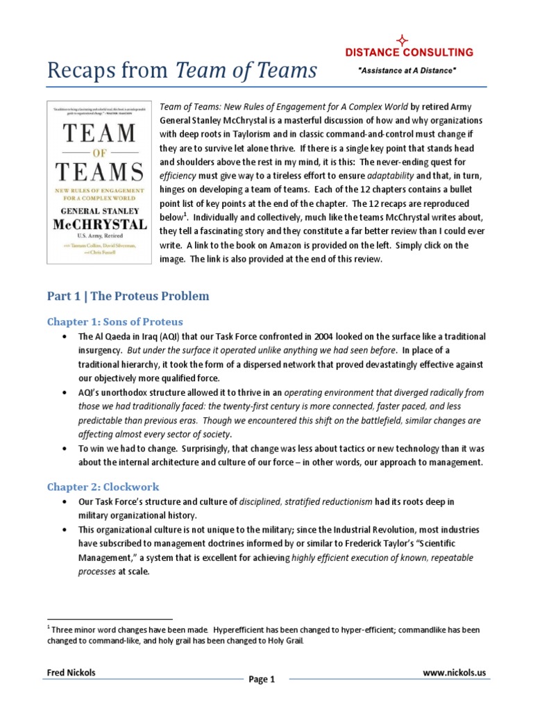 Team of Teams | PDF | Systems Theory | Information