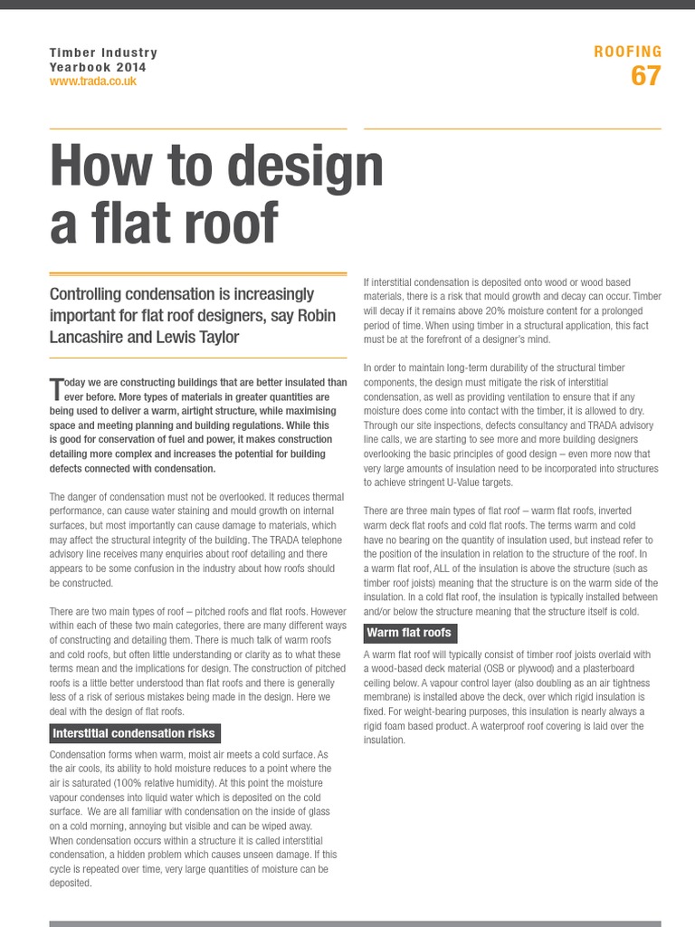 How To Design A Flat Roof PDF | PDF | Roof | Building Insulation