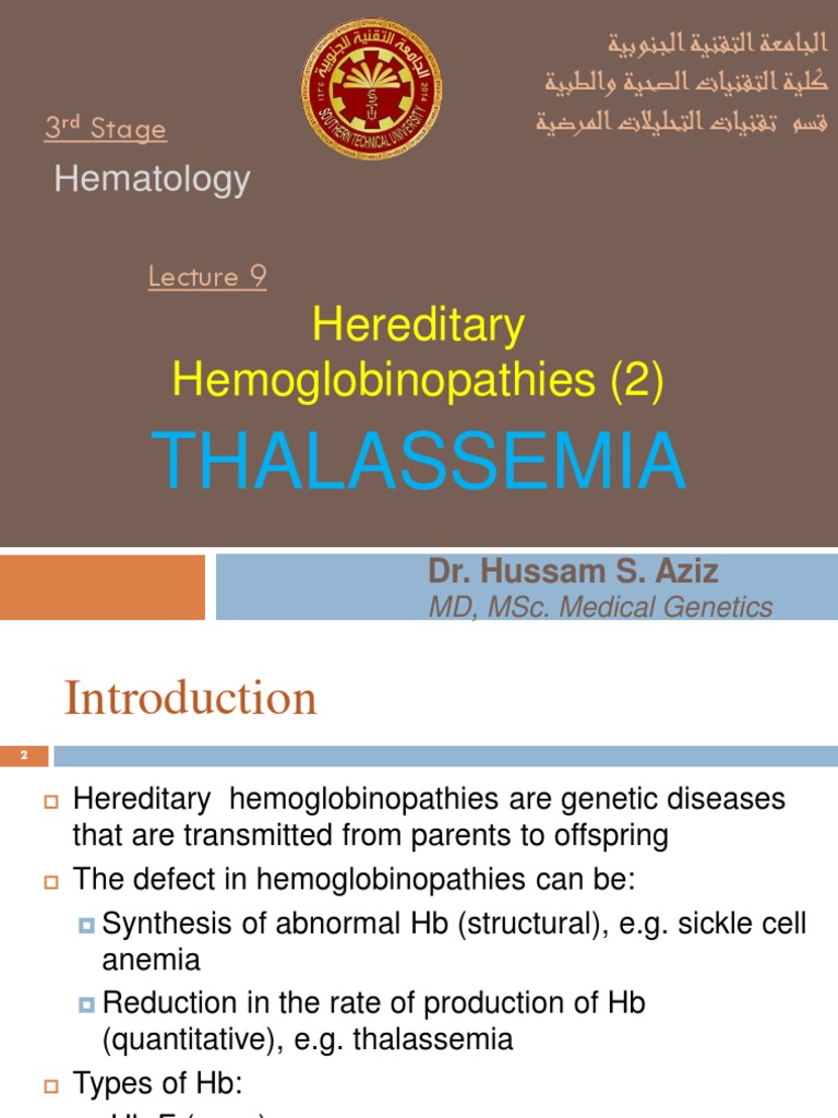 09 Thalassemia | PDF | Anemia | Clinical Pathology