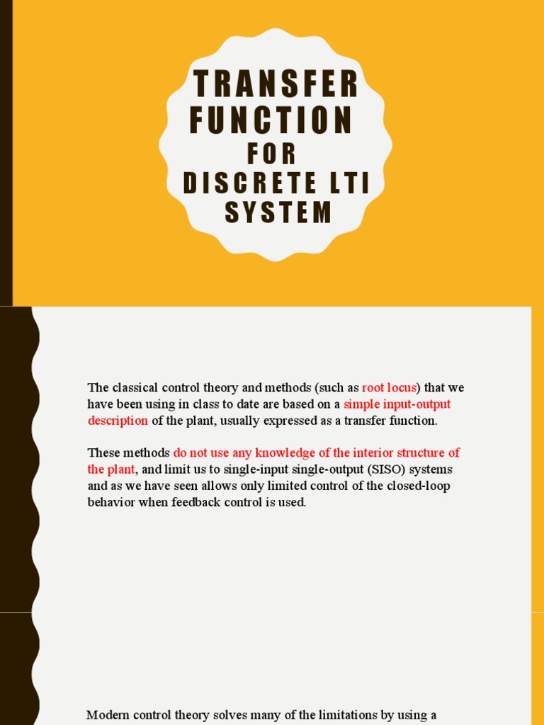 Transfer Function: FOR Discrete Lti System | PDF | Field Effect ...