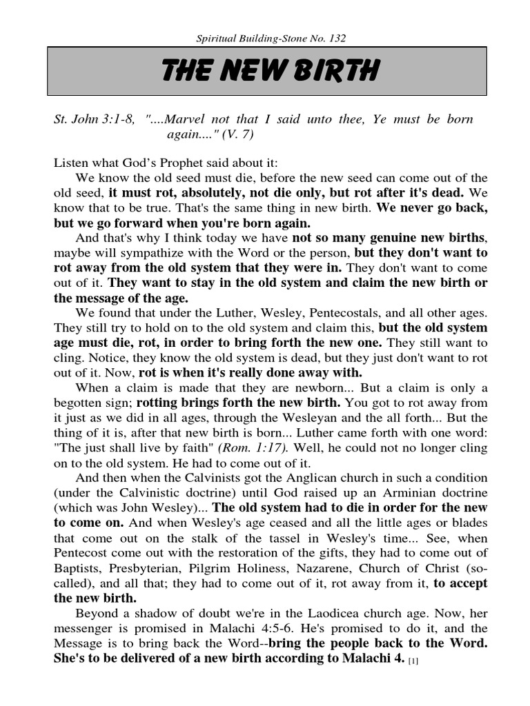 Sbs - 132 - EN The New Birth | PDF | Sanctification | Born Again