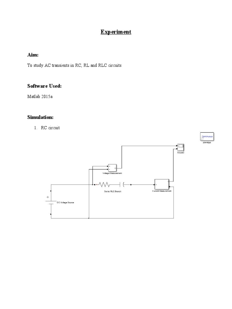 Experiment: To Study AC Transients in RC, RL and RLC Circuits | PDF
