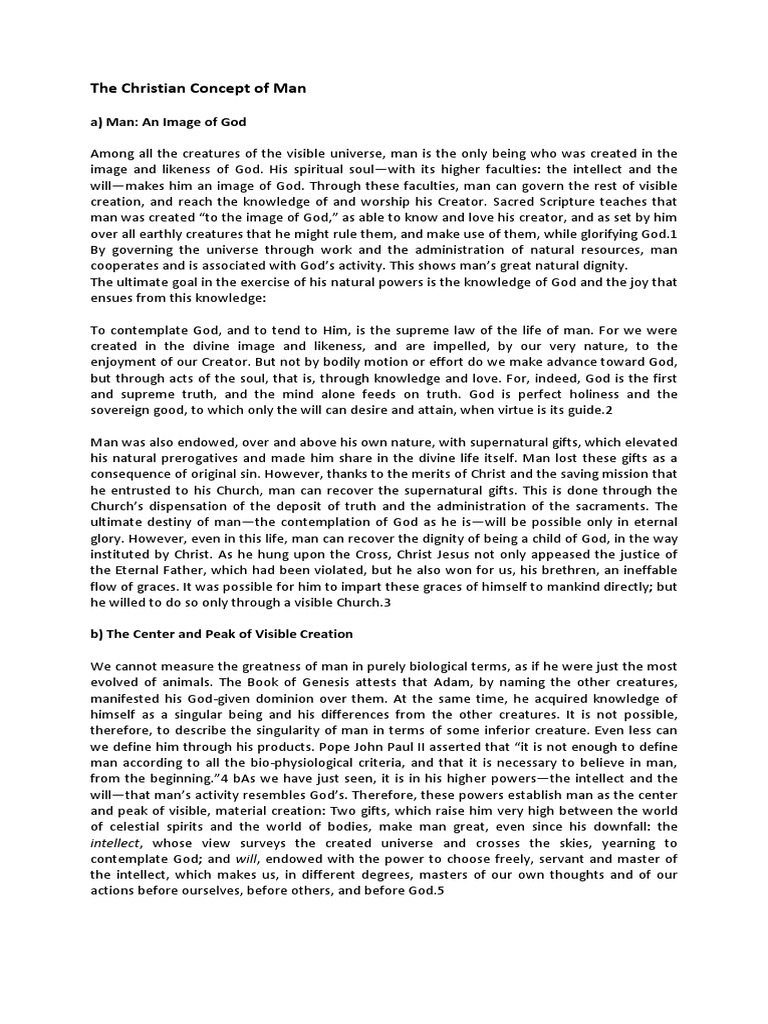 The Christian Concept of Man | PDF | Grace In Christianity | Image Of God