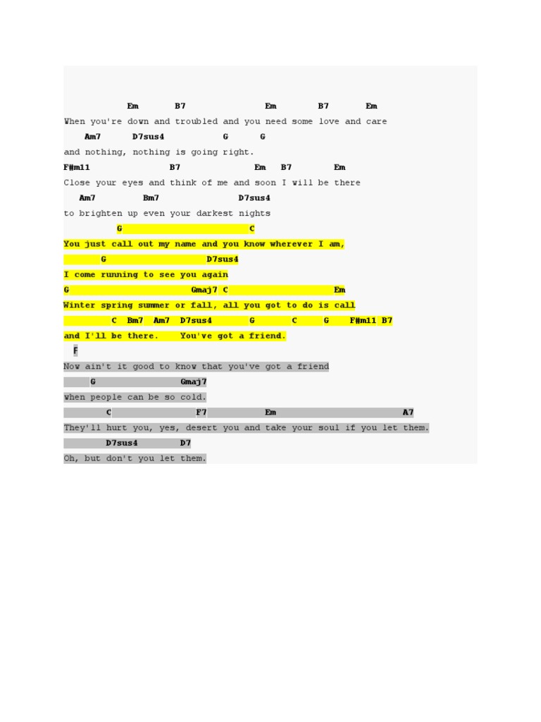 Em B7 em B7 em Am7 D7sus4 G G F#m11 B7 em B7 Em: You Just Call Out My ...
