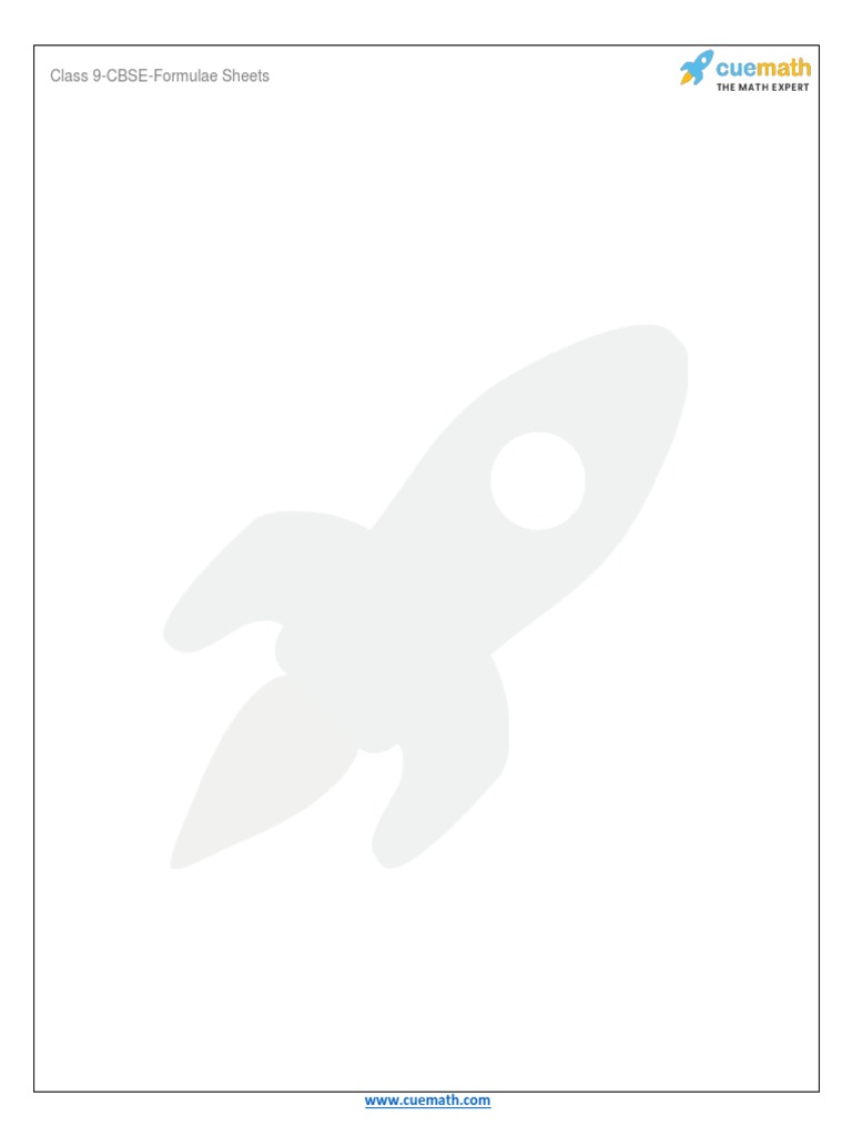 Class 9 Maths Formulae Sheets PDF | PDF | Cartesian Coordinate System ...