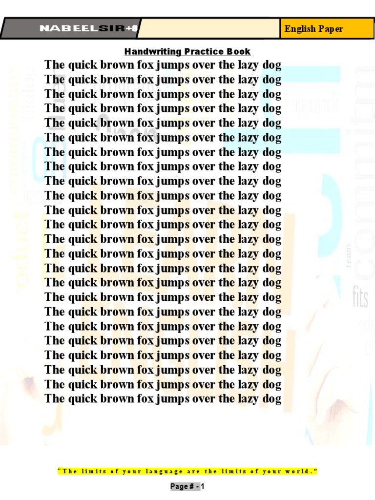 English Handwriting Practice Book | PDF