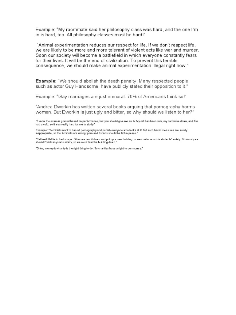 Logical Fallacy Example | PDF